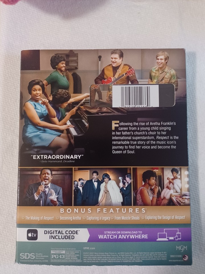 Respect * Blu-ray + DVD + Digital CODE* NEW / Sealed Slipcover ...