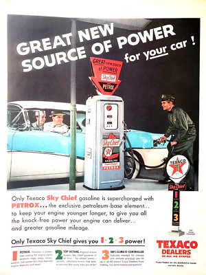 Texaco Sky Chief Vintage Print Ad Ephemera Wall Art Decor Petrox | eBay
