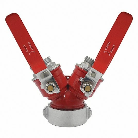 Fire Hydrant/Hose Splitter Valve, Brass-Gated WYE, 57% OFF