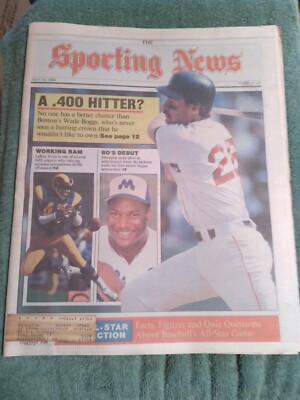 The Sporting News July 14, 1986 A .400 Hitter Wade Boggs? / Bo Jackson ...