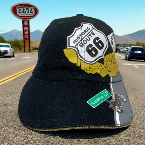 Historic Route 66 85th Anniversary America's Main Street Dad Hat Black ...
