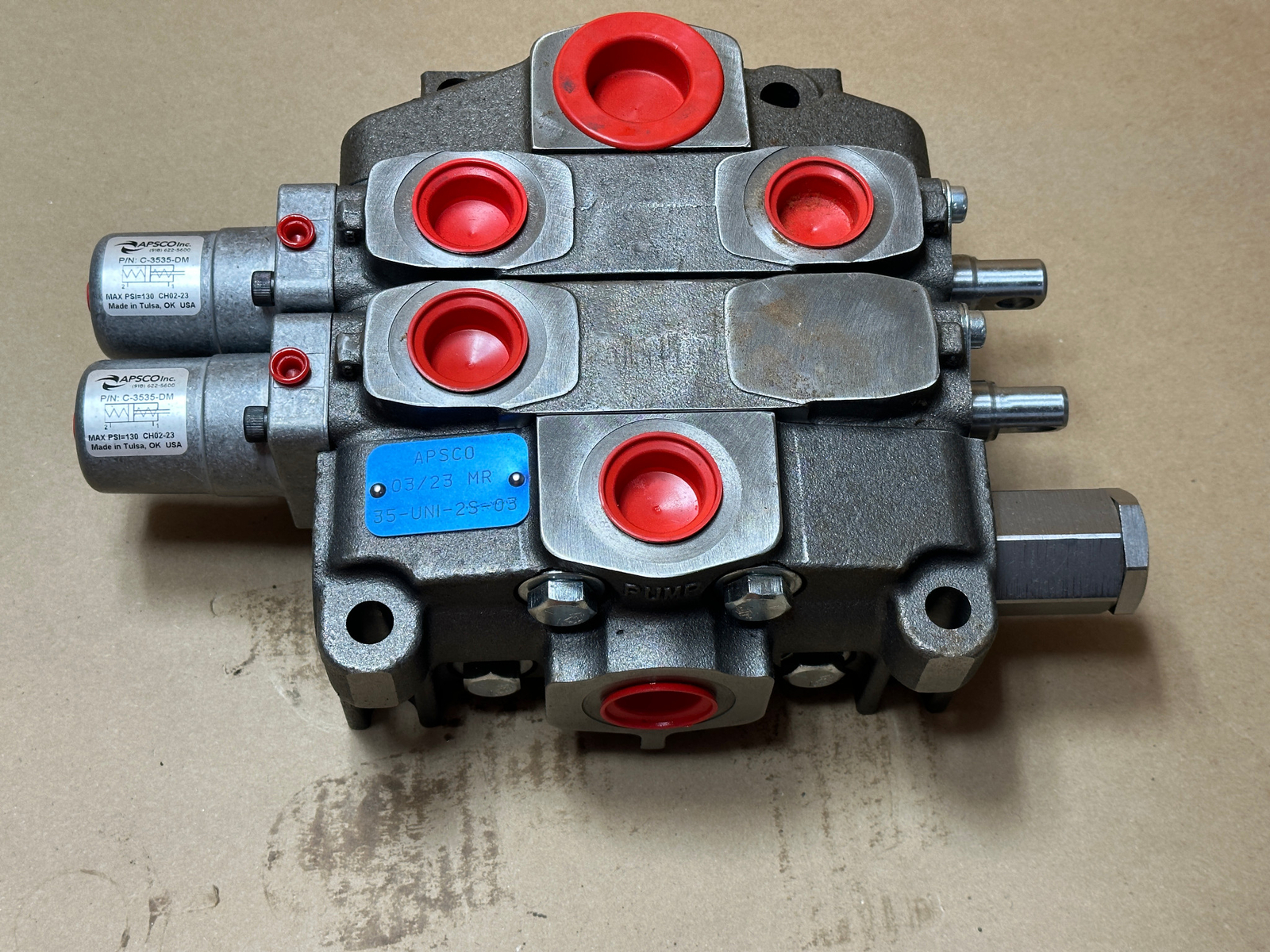 APSCO 35-UNI-2S-03 APG35 Hydraulic Coupling Adapter 2 Bank Valve ...