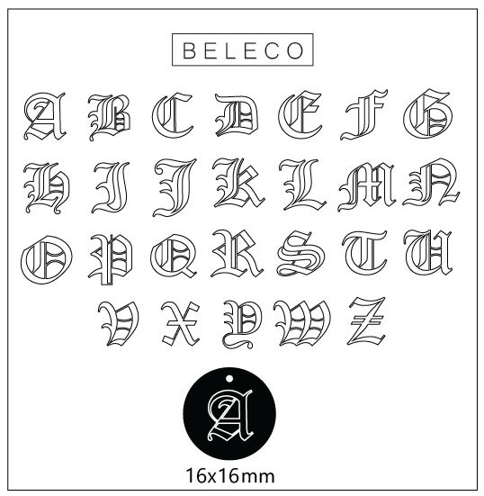 Customize Old English Initial Necklace Old English Font Letter Initials ...