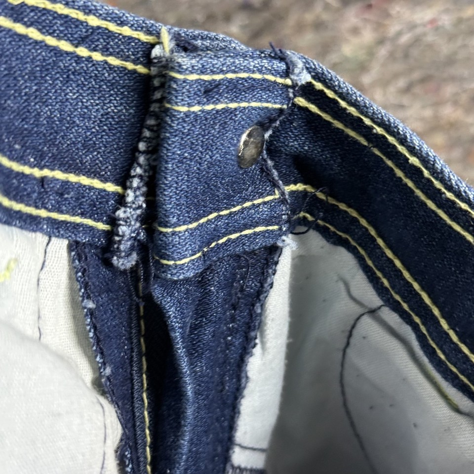 Braxton Jeans Mens 29x28 Straight Leg Denim Embroidered Pocket Yellow ...