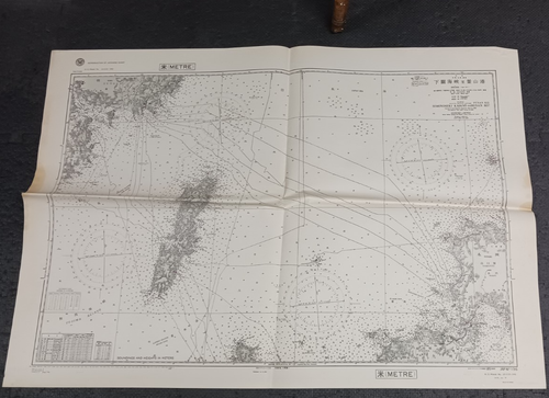1929 repro JAPAN ASIA 42"x30" MAP Simonoseki Kaikyo Husan Imperial Navy ...
