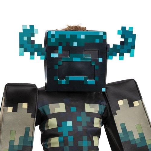 Minecraft Warden Costume Deluxe Outfit for Kids with Mask Halloween Fun ...