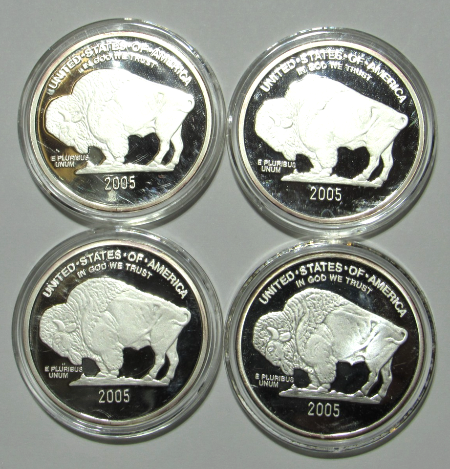 Lot Of 4 2005 U.S. Indian Head Proof Buffalo Coins National Collector’s ...