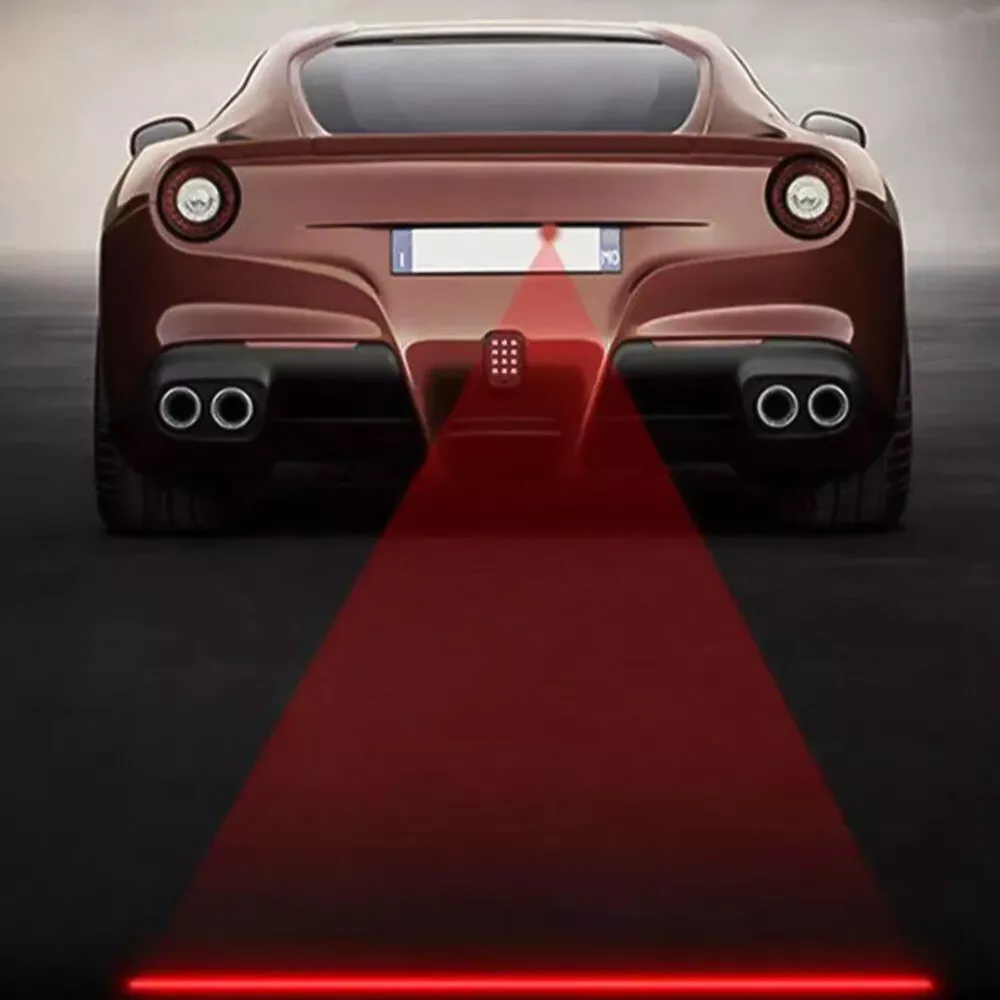 Red LED Laser Fog Light Anti Collision Taillight Brake Lamp Auto Car ...