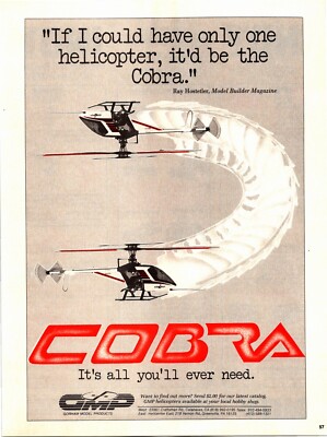 GMP Cobra RC Helicopter Ephemera Wall Art Decor Gorham Models Ray ...