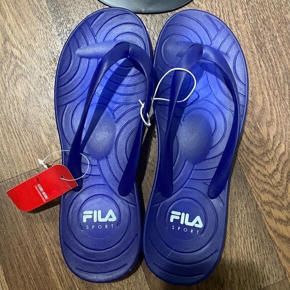 FILA sport thong flip flops blue. NEW WITH TAGS. Womens Size 9/10 | eBay