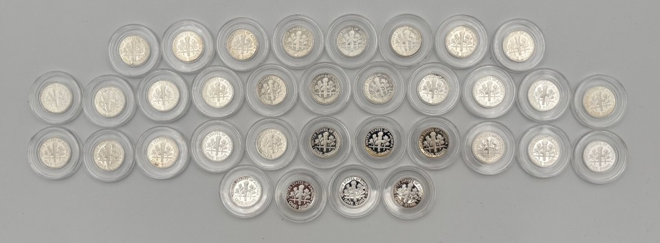 1992 - 2025 S 35 Roosevelt SILVER Gem Dime Proof Set w 2018 Reverse ...