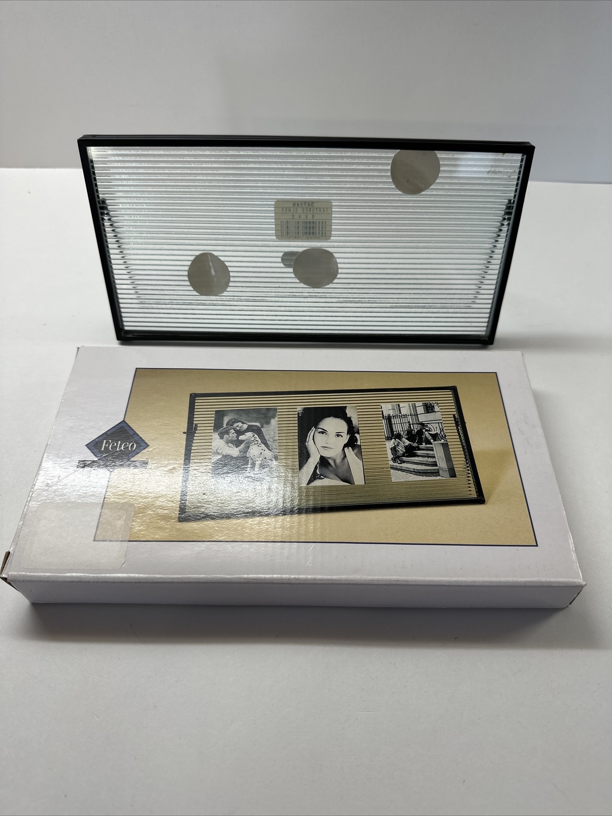 Fetco Home Decor 4x9” Picture Frame Metal & Textured Glass 9x4or 3 ...