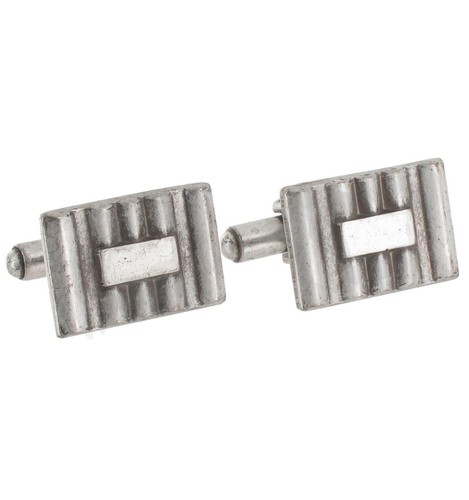 Antiqued Silver Tone Rectangle Toggle Back Mens Cufflinks 3/4" | eBay