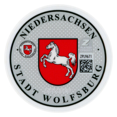 Wolfsburg German License Plate Registration Seals for VW, Volkswagen by ...
