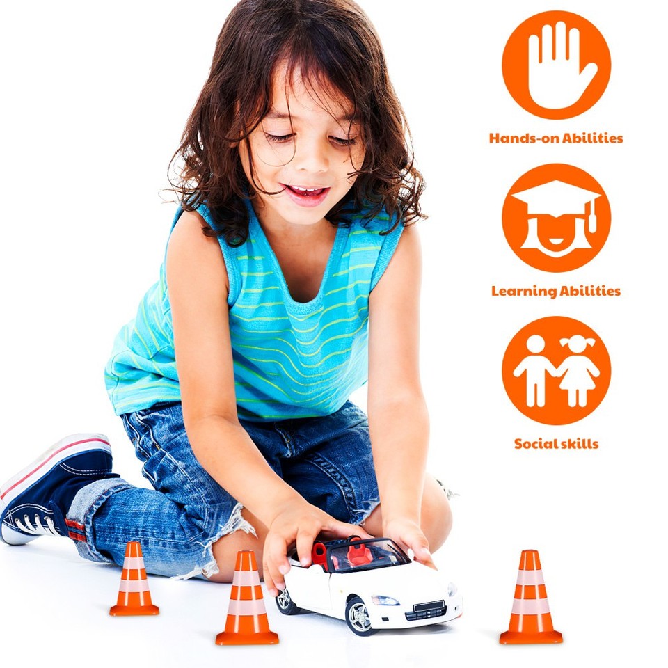 7 Pcs Road Sign Toys Miniature Safety Cone Traffic Cones Child Small ...