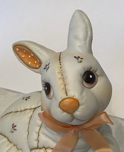 Vtg Geo Z Lefton Stitch Patchwork Floral Easter Bunny Rabbit Figurine ...