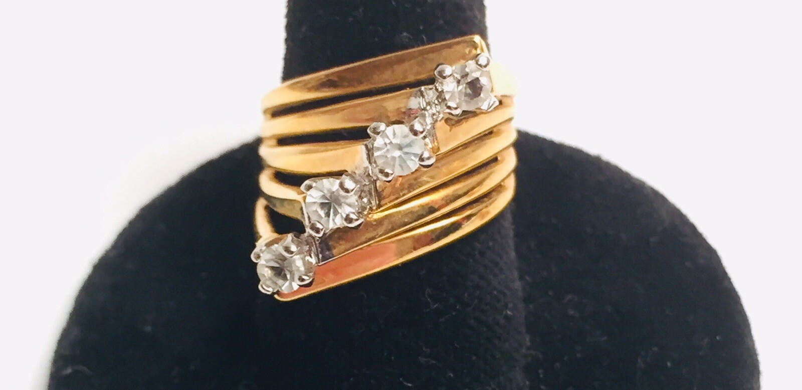 Vintage 18K HGE Ring Collection Lot Heavy Gold Electroplate Rings 1980 ...