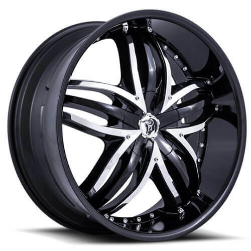 (4) 20" Diablo Wheels Angel Black with Chrome Insert Rims (B45) | eBay