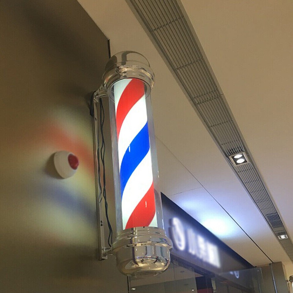 Barber Shop Pole Light Rotating LED Stripes Hair Salon Open Sign ...