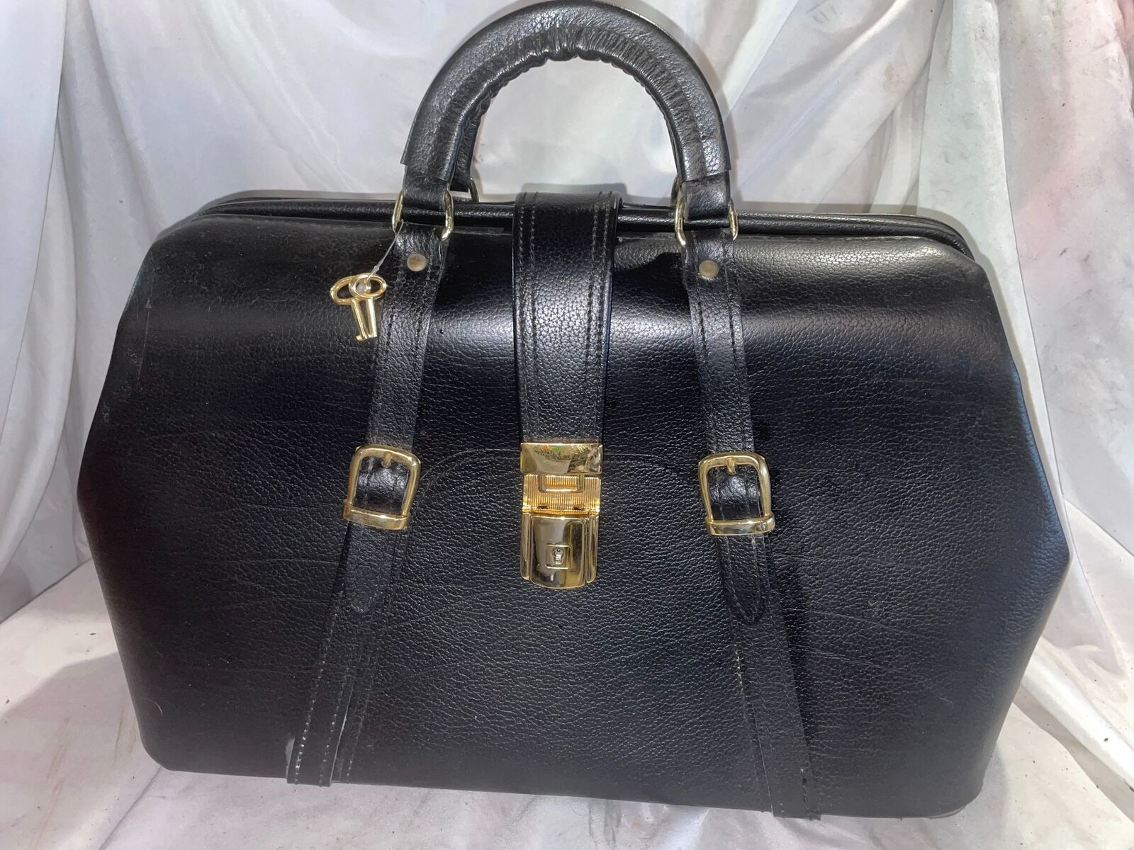 BLACK LEATHER MEDICAL DOCTOR BAG PROFESSIONAL CASE IN… - Gem