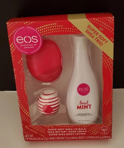 EOS Shea Sweet Mint Gift Set Limited Edition (Lip Balm, Hand and Body ...