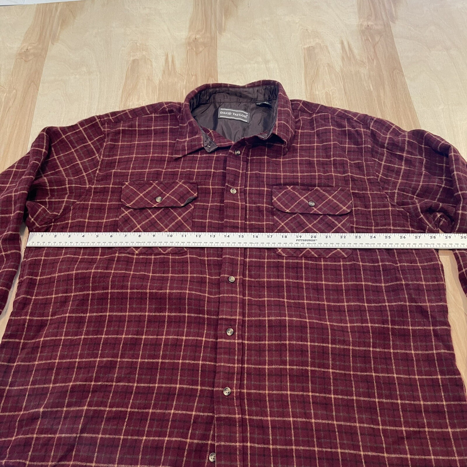 Mens Vtg David Taylor Quilted Flannel Size 2XL Button… - Gem