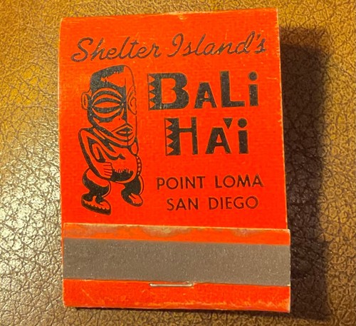 1950's Bali Hai San Diego, CA Unstruck Matchbook Vintage Tiki Graphics ...