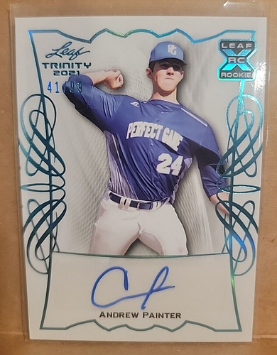 2021 Leaf Trinity Blue Andrew Painter Auto Autograph RC 41/99 Rookie ...