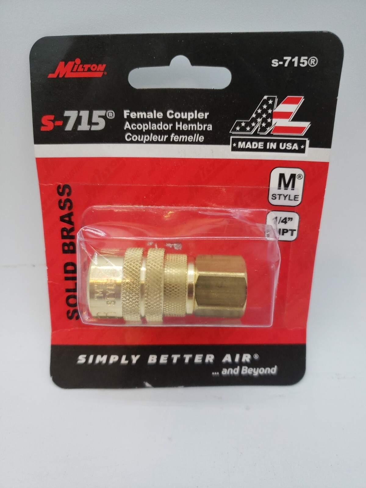 Milton Industries S715 Female 1/4" Coupler M Style Matches With S727 ...