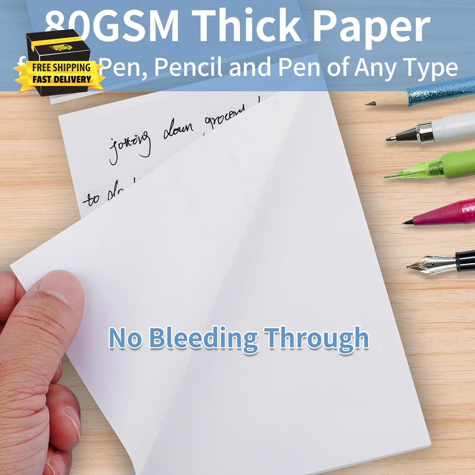 Note Pads 4X6 Inch, 6 Pack Blank Scratch Pads, 50 Sheets per Memo Pad ...