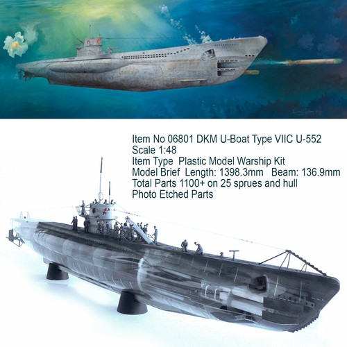 TRUMPETER 06801 1/48 DKM U-BOAT TYPE VIIC U-552 MODEL KIT | eBay