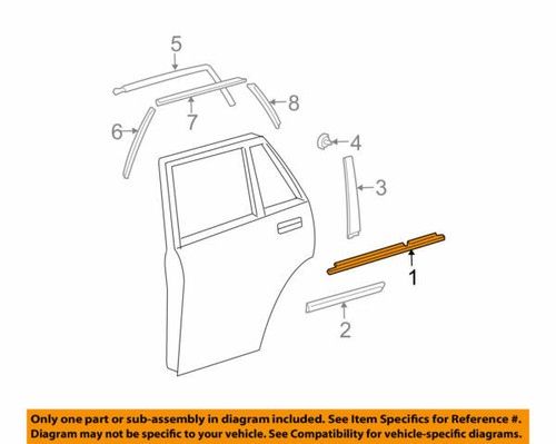 75730-48031 Toyota Moulding assy, rear door belt, rh 7573048031, New ...