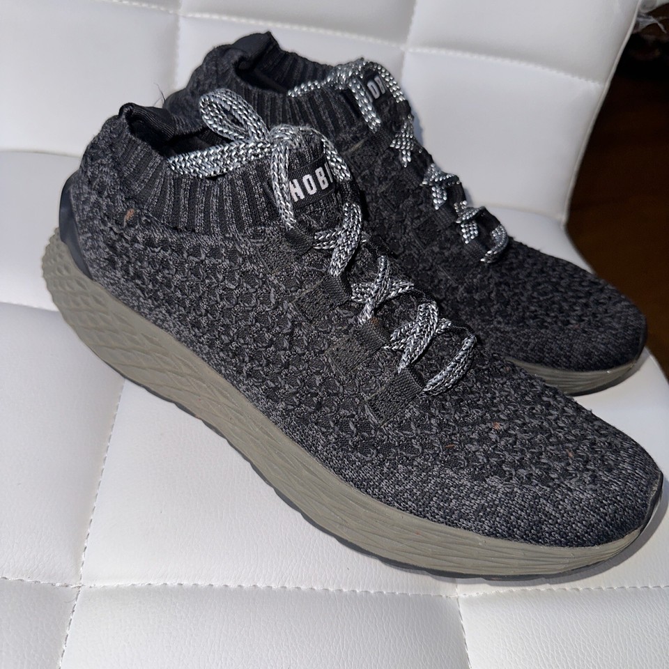 NOBULL Diamond Knit Runner Black Grey Running Athletic Shoes Men's 8 ...
