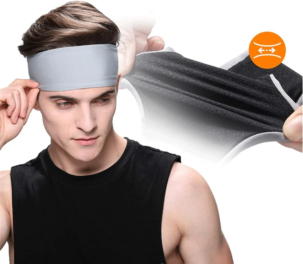 Men Sports Headband 6Pcs/Pack, Non Slip Headwear Head Band, Headband ...