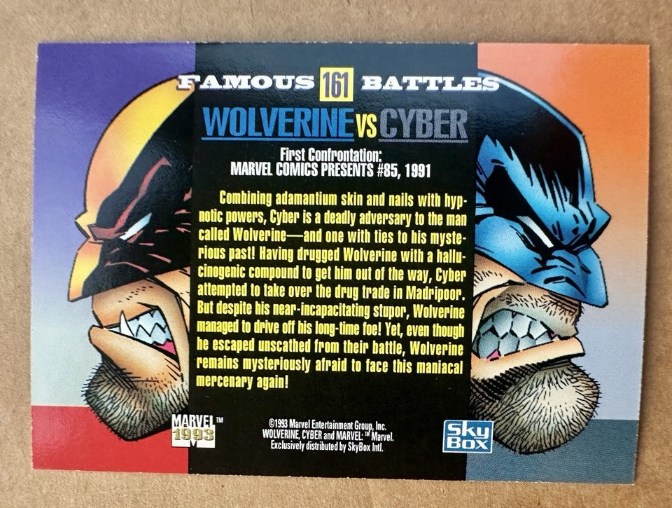1993 Skybox Marvel Wolverine vs Venom Famous Battles #164 | eBay