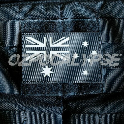 Black Australian Flag Reflective Patch - Army Military tactical ...