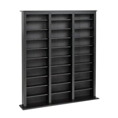 Media Storage Wall Black CD DVD Blu Ray Organizer Rack Shelf Shelves ...