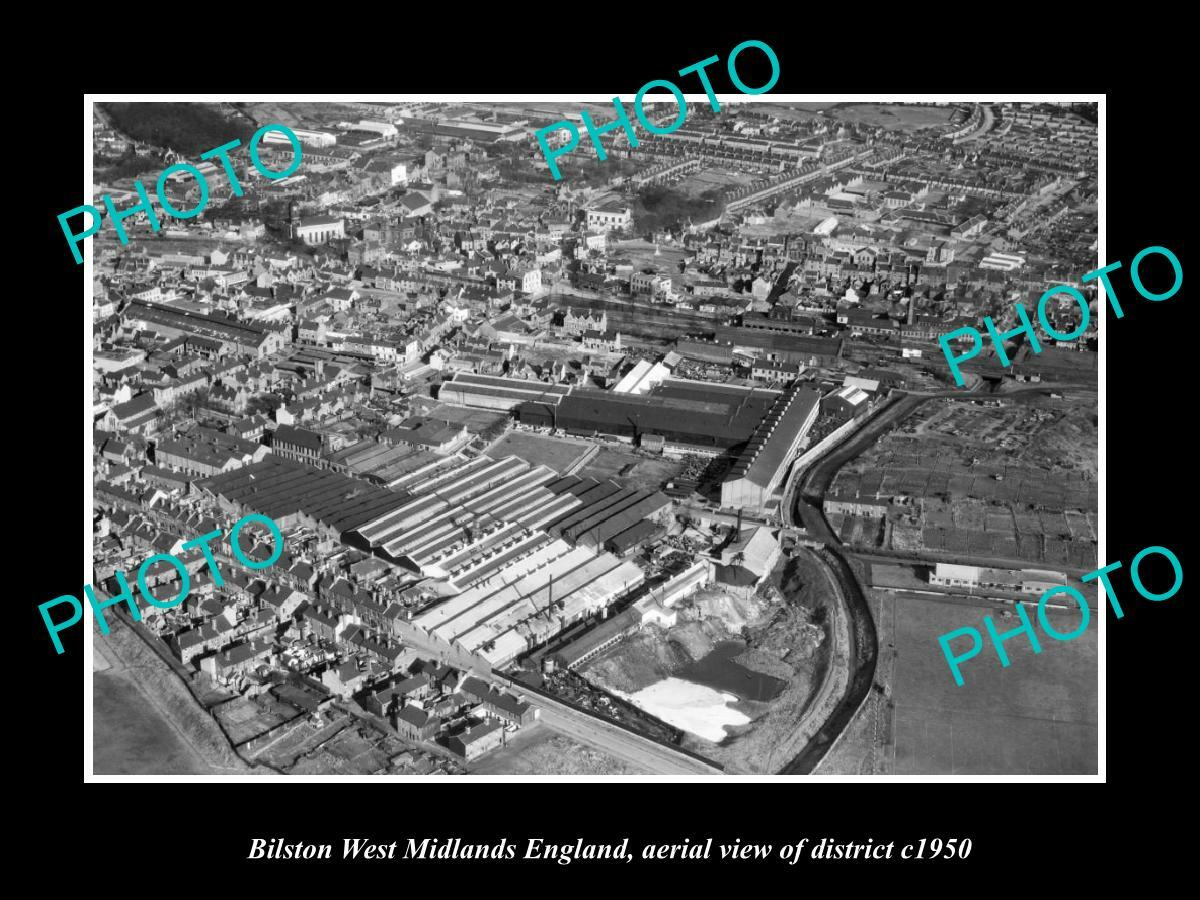 OLD 8x6 HISTORIC PHOTO BILSTON WEST MIDLANDS ENGLAND AERIAL VIEW c1950 ...