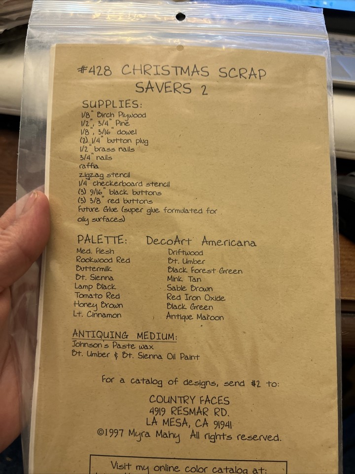 Country Faces Folk Art Christmas Scrap savers 2 #428 Pattern | eBay