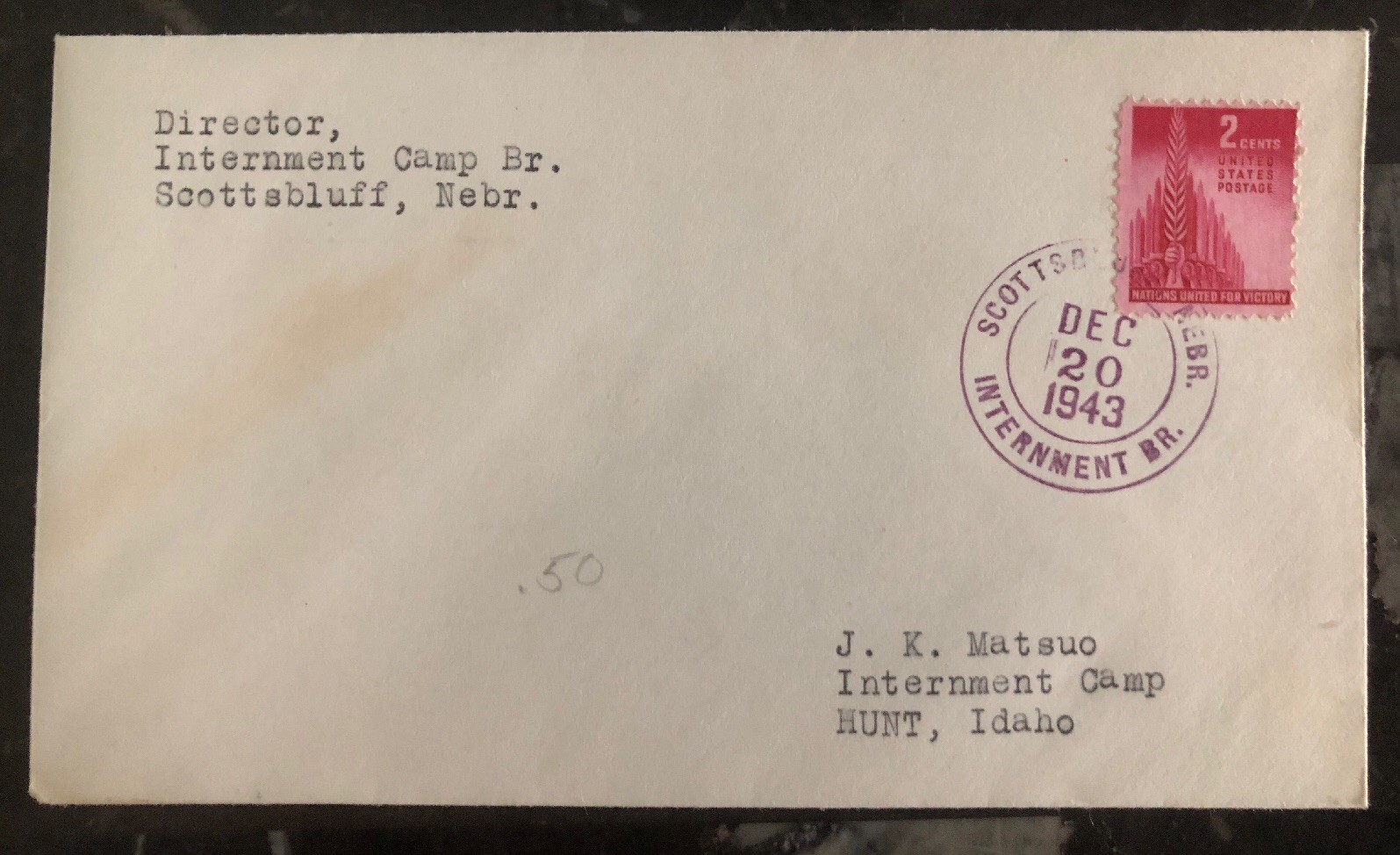 1943 Scottsbluff NB Usa Cover Prisoner Of War POW Internment Camp To ...