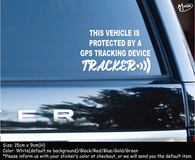 PROTECTED BY A TRACKER GPS Car Security Stickers Anti Theft Decals Best ...