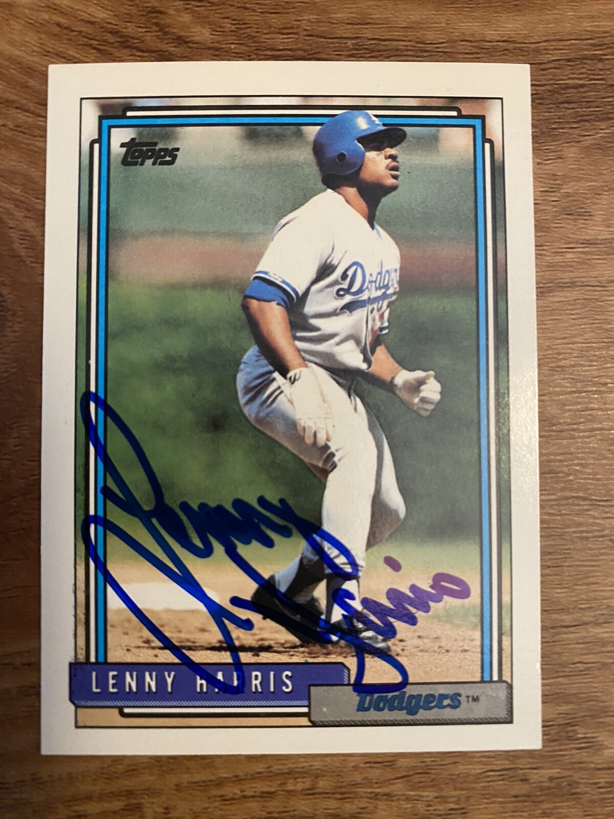 Lenny Harris 1992 Topps #92 AUTOGRAPHED SIGNED Card - Los Angeles ...