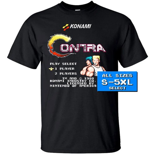 Contra NES start screen T Shirt BLACK all sizes S-5XL 100% cotton 1 | eBay