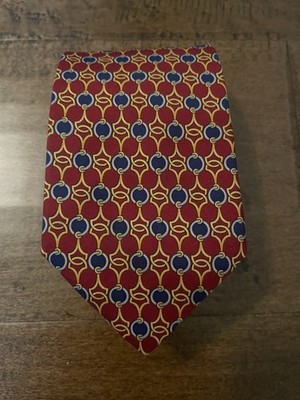 Brooks Brothers Makers Pure Silk Red Geometrical Chain Design Men's ...