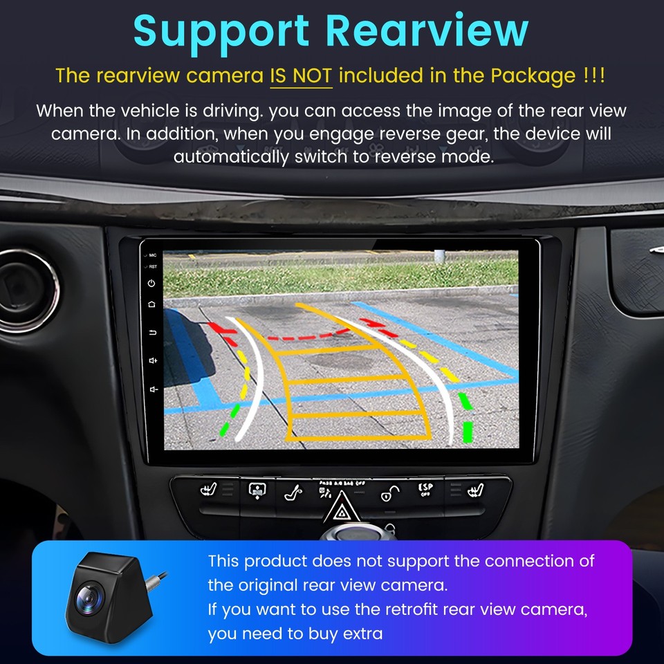For Mercedes W211 2002-2007 2+64G Android14 Carplay Car Stereo Radio ...