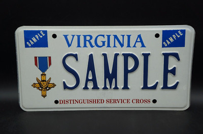 VIRGINIA Sample License Plate - DISTINGUISHED SERVICE CROSS - Military ...