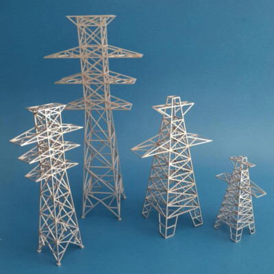 Diorama Transmission Tower Model Power Transmission Station Scene ...
