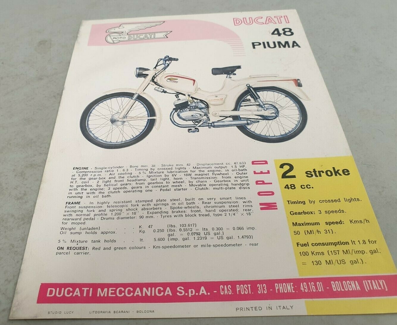 1969 ? DUCATI PIUMA 48 Motorcycle Original Sales Leaflet | eBay