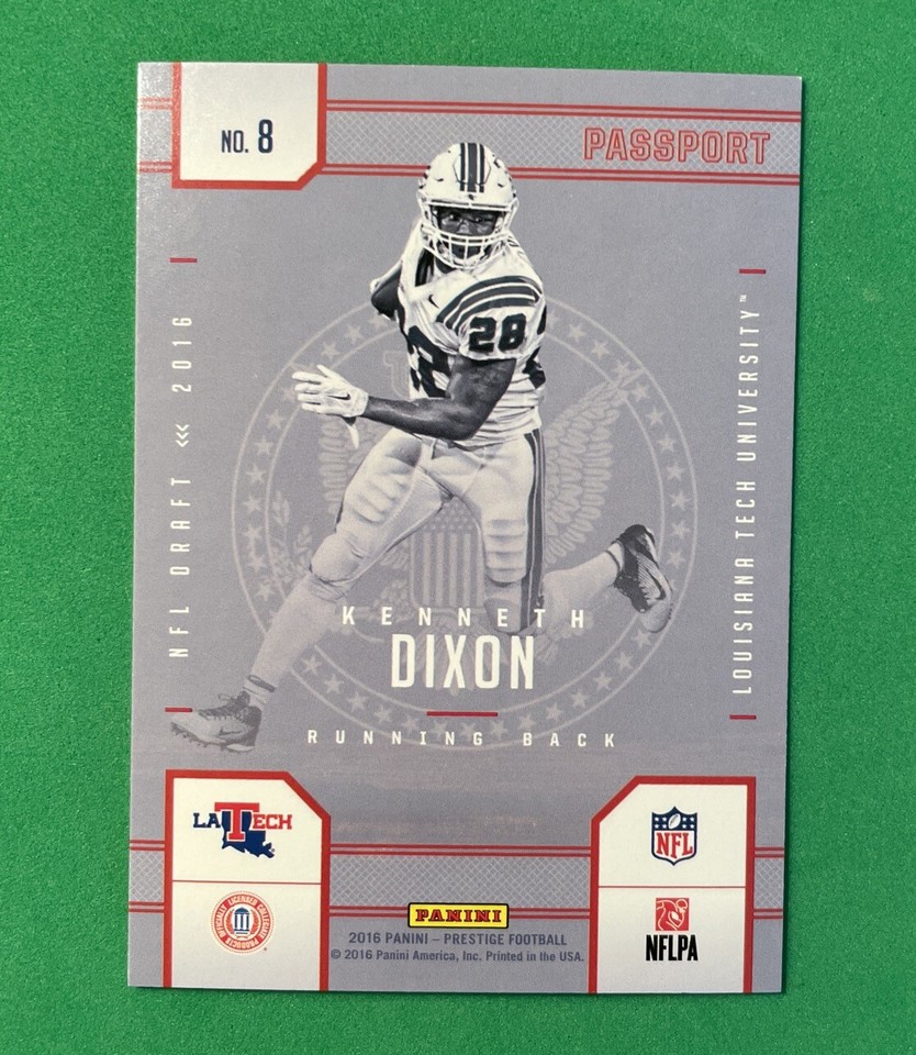 2016 Prestige NFL Passport - Kenneth Dixon Rookie RC #8 - Cowboys | eBay