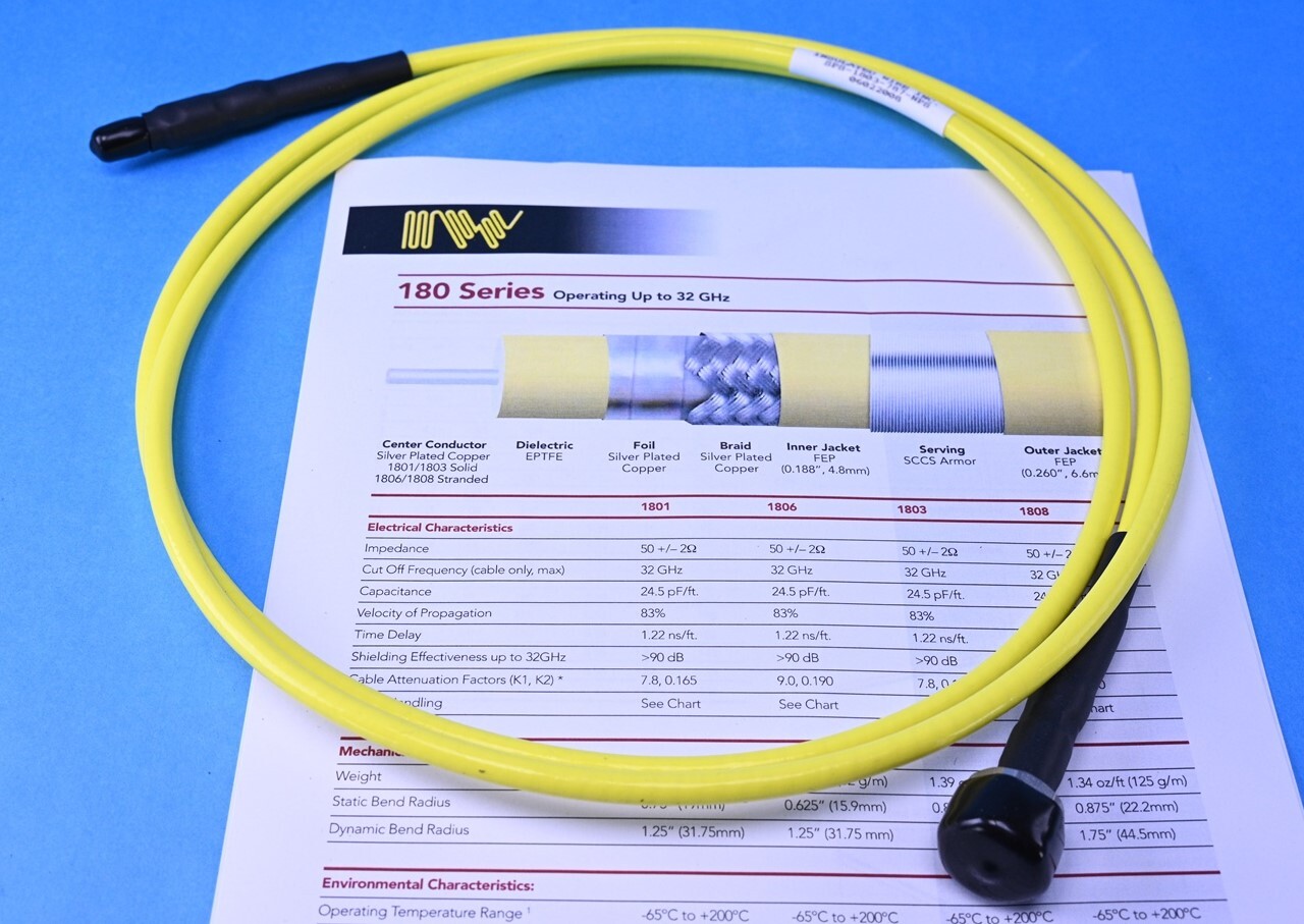 IW-Microwave Coax Cable 6.5' RF Test Cable Assembly SMA M to N M DC-32 ...